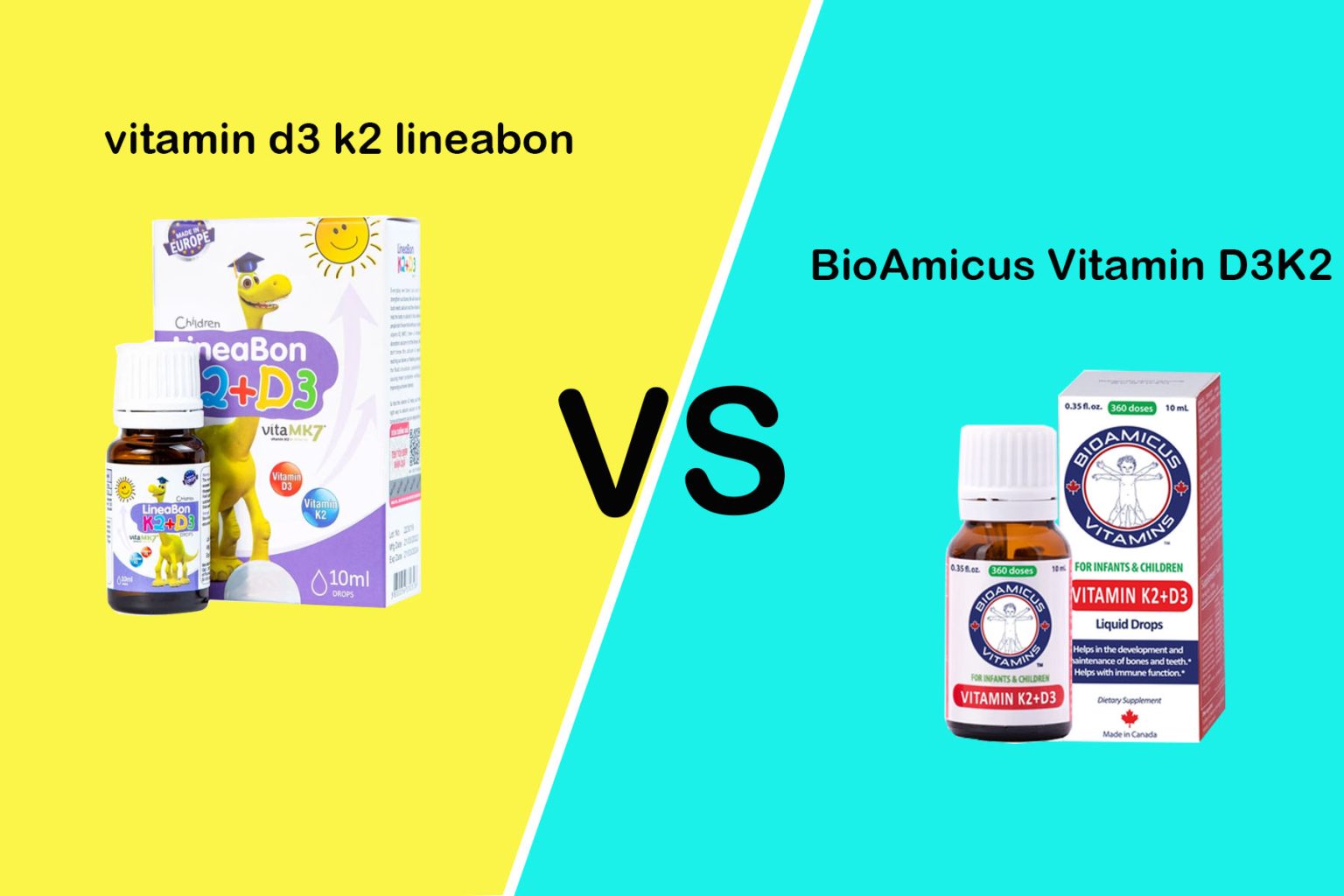 So sánh D3K2 Lineabon và D3K2 Bioamicus lựa chọn tốt nhất - Học tiền sản